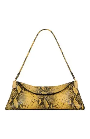 Balmain 64-83 Small Bag In Python-effect Leather - Yellow