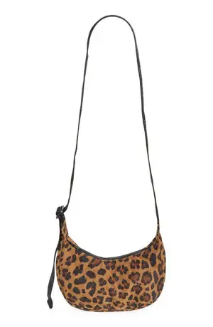 Baggu Small Recycled Nylon Crescent Crossbody Bag - Leopard