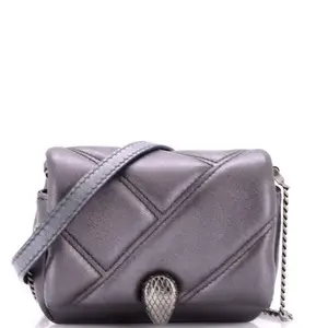 BVLGARI Serpenti Cabochon Shoulder Bag Diagonal Quilted Leather Micro
