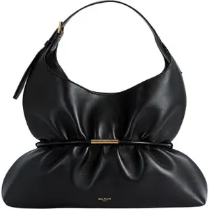 Balmain Sphynx Medium Bag In Smooth Leather Black