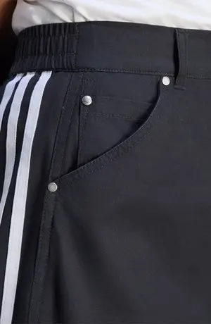 ADIDAS ORIGINALS Cotton Twill Midi Skirt - Black