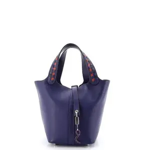 Hermès Picotin Lock Bag Tressage Epsom Pm - Blue