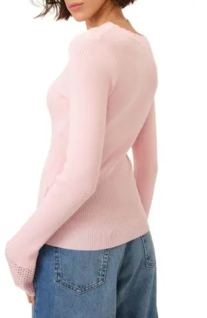 NOBODY'S CHILD Open Stitch Rib Sweater