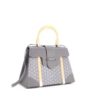 Goyard Saigon Top Handle Bag Coated Canvas With Leather Mm