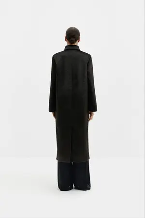 MALINA Phoebe Faux Pony Hair Long Coat