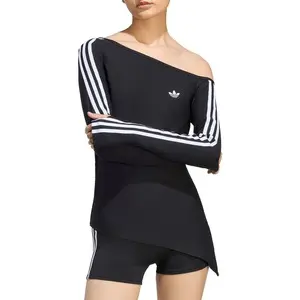 ADIDAS ORIGINALS Asymmetric One-shoulder Top - Black