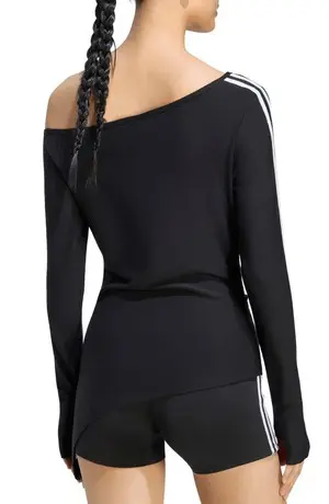 ADIDAS ORIGINALS Asymmetric One-shoulder Top - Black