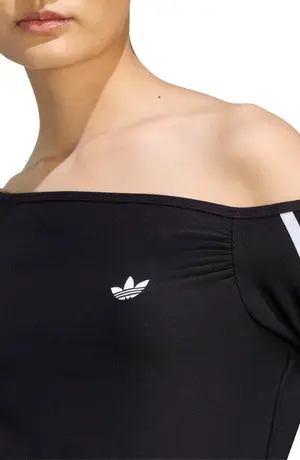 ADIDAS ORIGINALS Asymmetric One-shoulder Top - Black