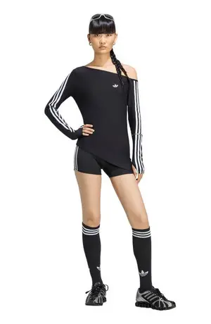 ADIDAS ORIGINALS Asymmetric One-shoulder Top - Black