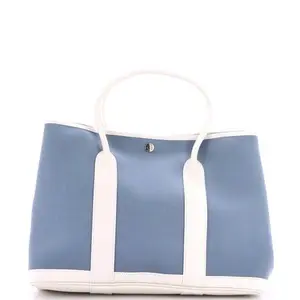 Hermès Garden Party Tote Toile And Leather 36 - Blue