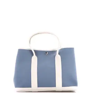Hermès Garden Party Tote Toile And Leather 36 - Blue