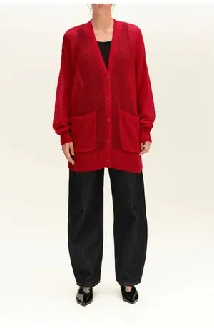 Bimba Y Lola Long Mohair Cardigan - Red