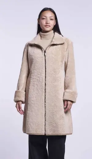 BLUE DUCK Zipper Shearling Coat