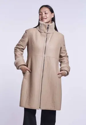 BLUE DUCK Zipper Shearling Coat