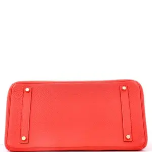 Hermès Birkin Handbag Orange Togo With Gold Hardware 35