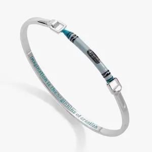 ALEX AND ANI Crayola Teacher Appreciation Crayon Tension Bangle - Silver