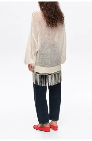 Bimba Y Lola Mohair Sweater With Fringe Hem