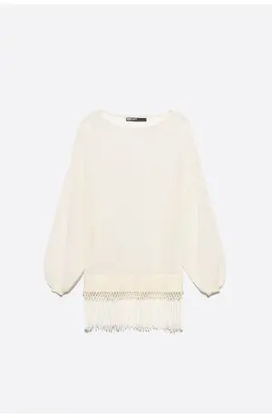 Bimba Y Lola Mohair Sweater With Fringe Hem