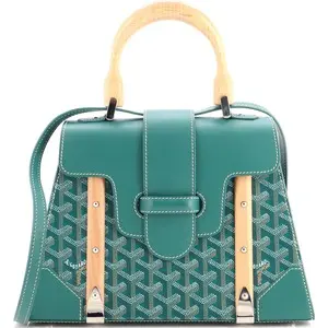 Goyard Saigon Top Handle Bag Coated Canvas With Leather Pm