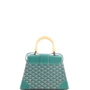 Goyard Saigon Top Handle Bag Coated Canvas With Leather Pm