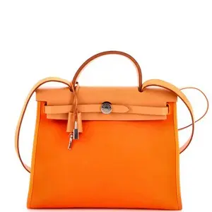 Hermès Herbag Zip Leather And Toile 31