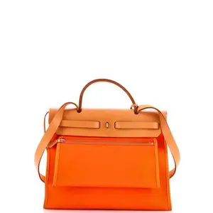 Hermès Herbag Zip Leather And Toile 31