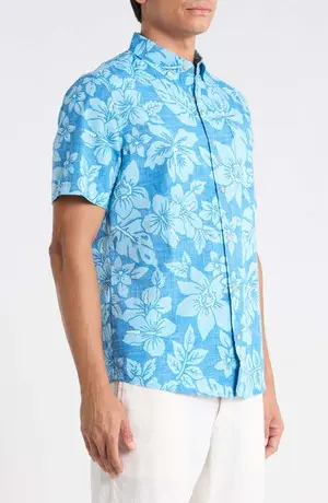 Reyn Spooner Costa Rica Floral Print Button-down Shirt - Light Blue