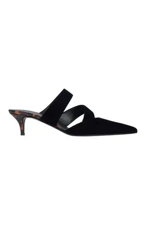 Balmain Velvet And Printed Patent Leather Mules