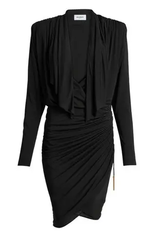 Balmain Draped Flowing Jersey Dress