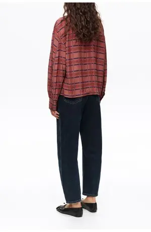 Bimba Y Lola Checked Boxy Fluid Shirt