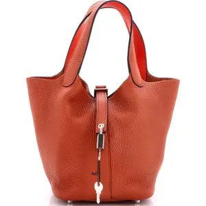 Hermès Eclat Picotin Lock Bag Clemence Pm - Brown