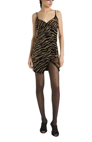 Balmain Velvet Dress With Tiger Embroidery
