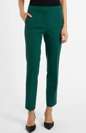 Santorelli Ranna Cropped Pant In Soft Stretch Crepe - Evergreen