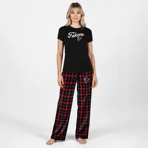 CONCEPTS SPORT Atlanta Falcons Highland Sleep Set - Black