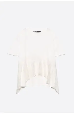 Bimba Y Lola Lace Ruffle Oversized T-shirt