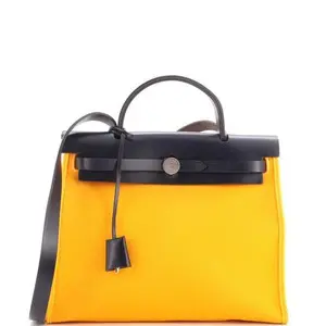 Hermès Herbag Zip Verso Leather And Toile 31
