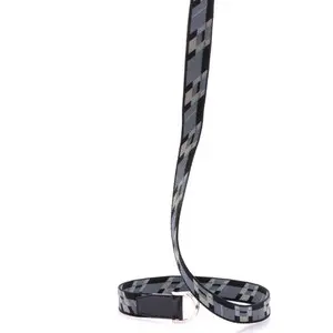 Hermès Double D Ring Belt Printed Canvas And Leather