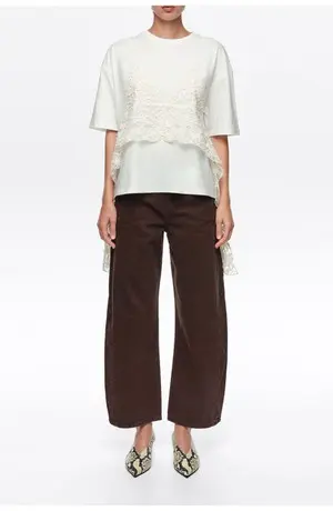 Bimba Y Lola Denim Barrel Trousers - Chocolate