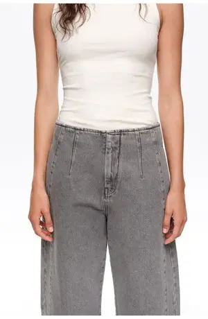 Bimba Y Lola Barrel Denim Trousers With Buckle