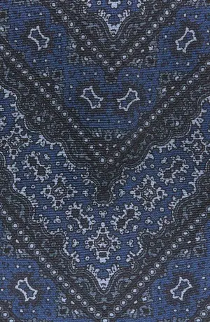 JACK VICTOR Paisley Silk Tie - Navy