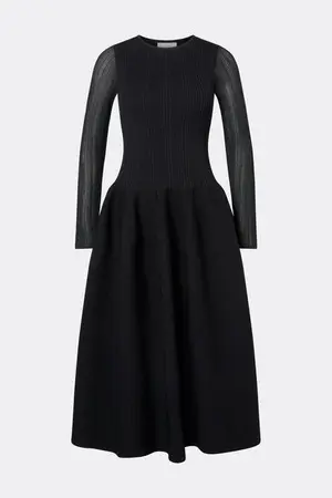 MALINA Elona Voluminous Knitted Midi Dress