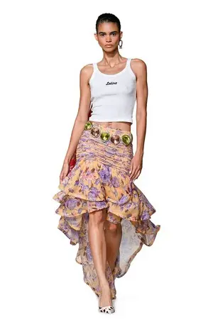 PatBO Peony Tulle Midi Skirt
