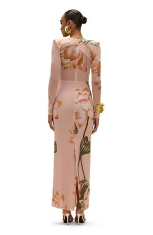 PatBO Lotus Long Sleeve Maxi Dress