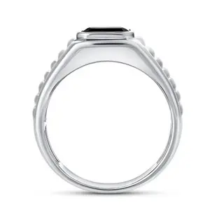 LUVMYJEWELRY Black Spinel Bezel Set Ring