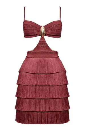 PatBO Amethyst Fringe Mini Dress
