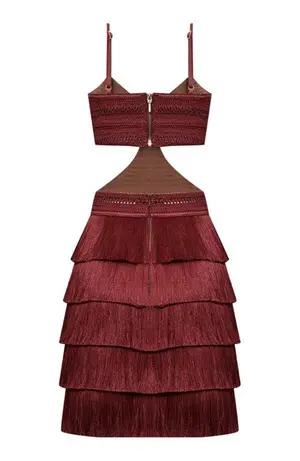PatBO Amethyst Fringe Mini Dress