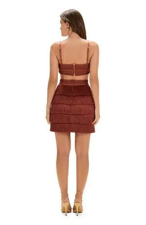 PatBO Amethyst Fringe Mini Dress
