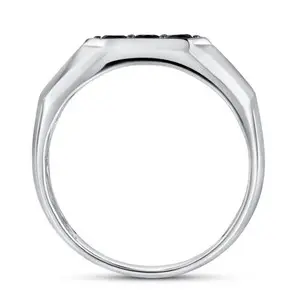 LUVMYJEWELRY Tora 0.3ct Hexagon Black Spinel Ring 925 Silver