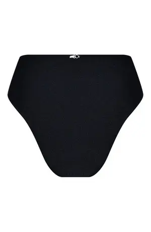 PatBO Selene Mesh Printed High Waist Bottom - Black