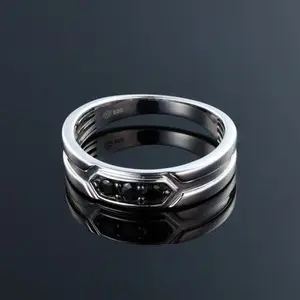 LUVMYJEWELRY Ryu 0.2ct Black Spinel Ring 925 Silver